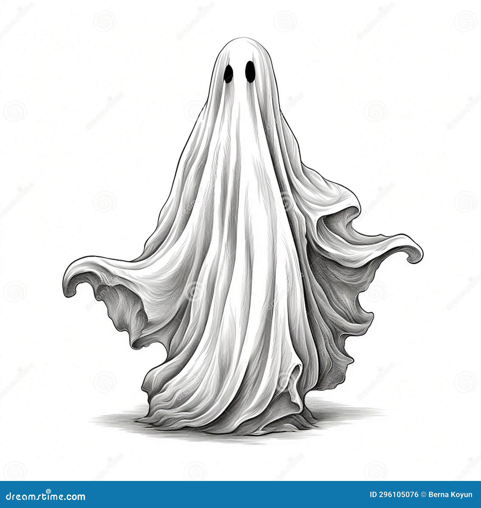 Horror Ghost Petrifying Ethereal Entity Stock Illustration ...
