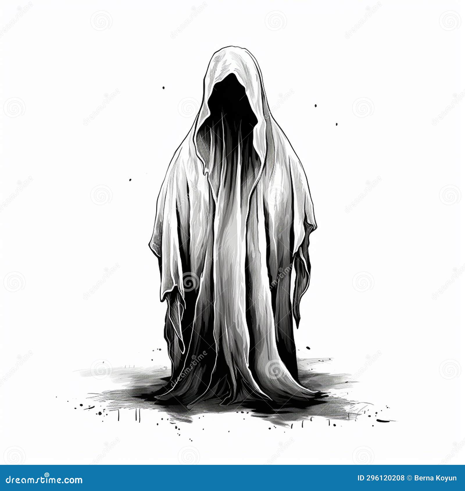 Horror Ghost Petrifying Ethereal Entity Stock Illustration ...