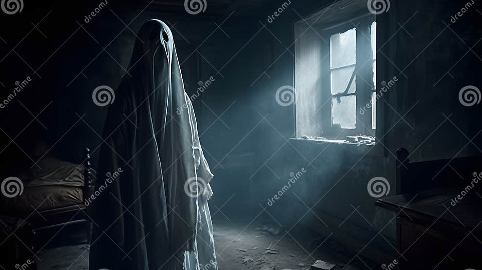 Horror Ghost Scene in a Haunted House, Generative AI Stock Illustration ...