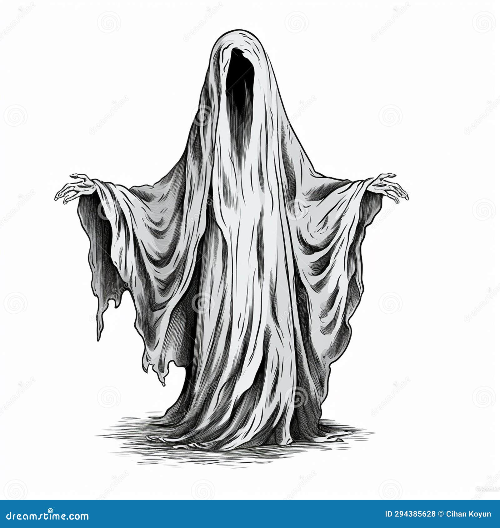 Horror Ghost Sinister Specter Stock Illustration - Illustration of ...
