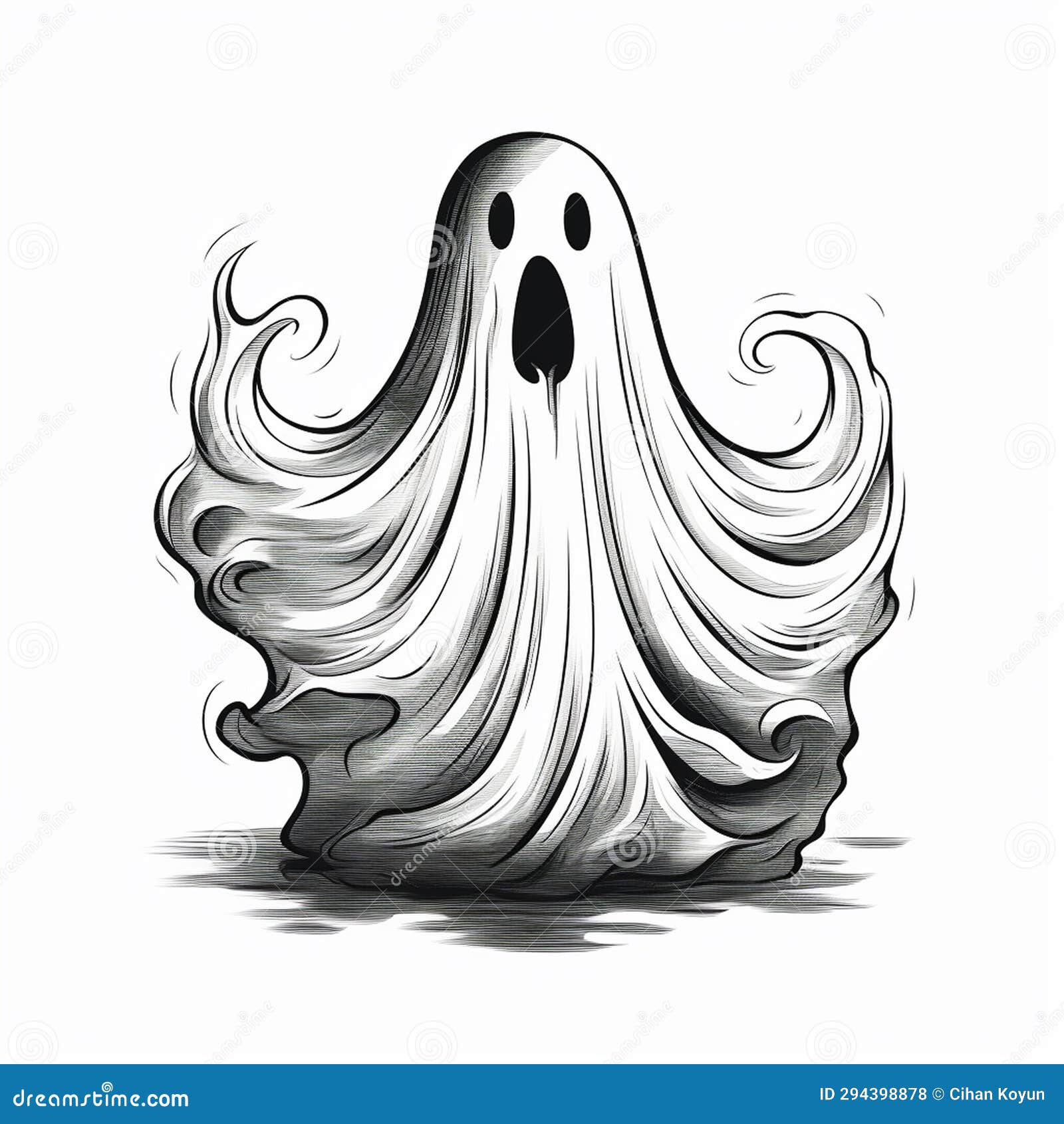 Horror Ghost Spine-Chilling Entity Stock Illustration - Illustration of ...