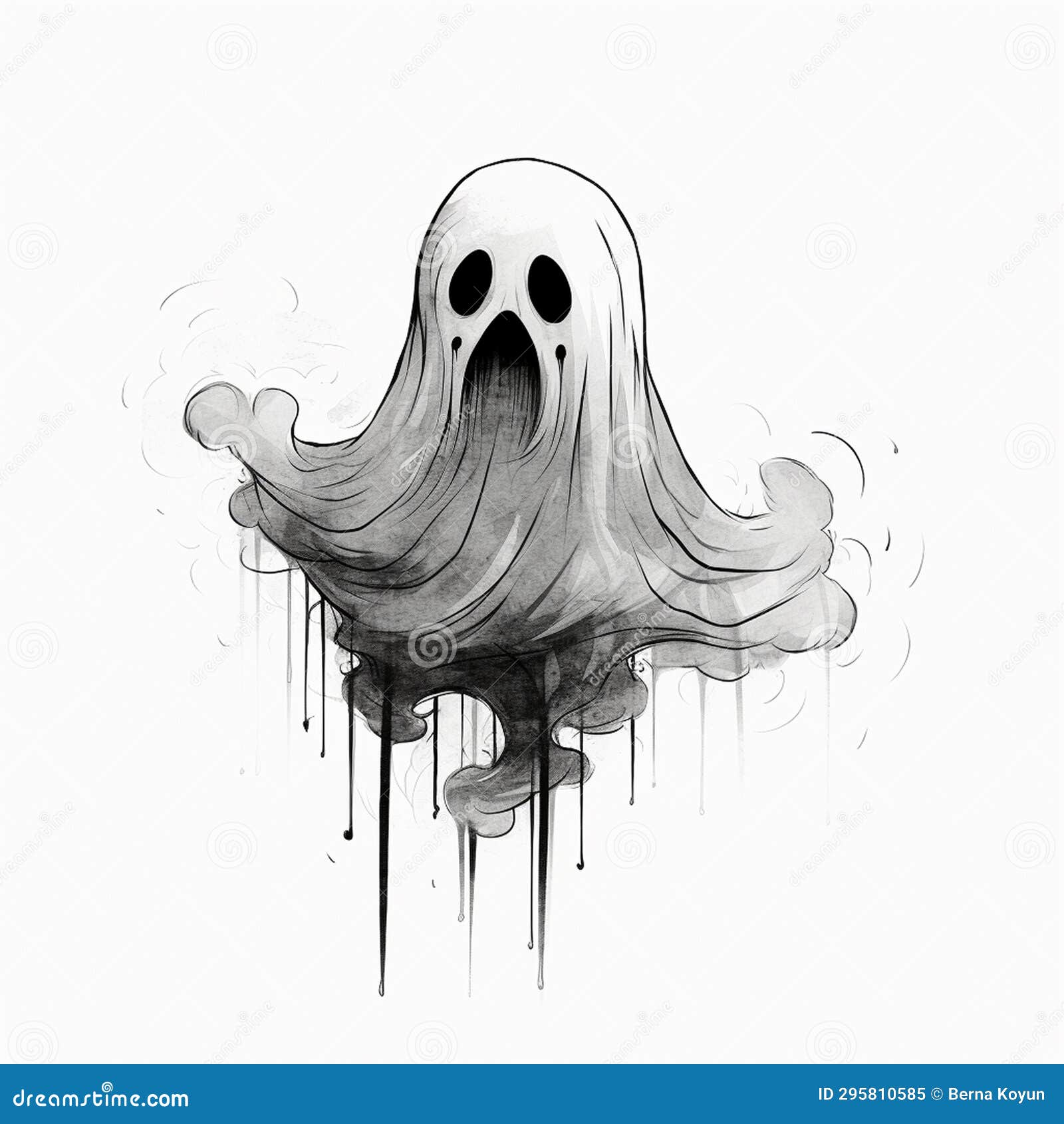 Horror Ghost Terrifying Presence Stock Illustration - Illustration of ...
