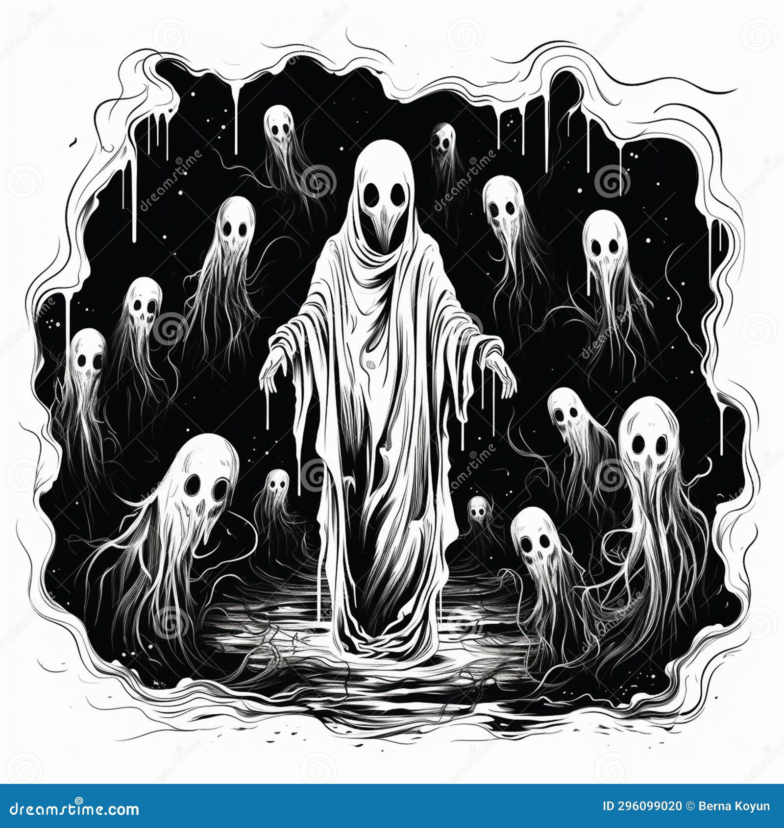 Horror Ghost Unsettling Specter Stock Illustration - Illustration of ...