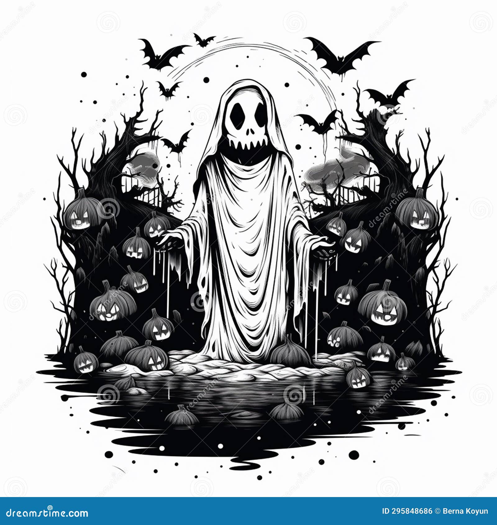 Horror Ghosts Chilling Ethereal Entities Stock Illustration ...