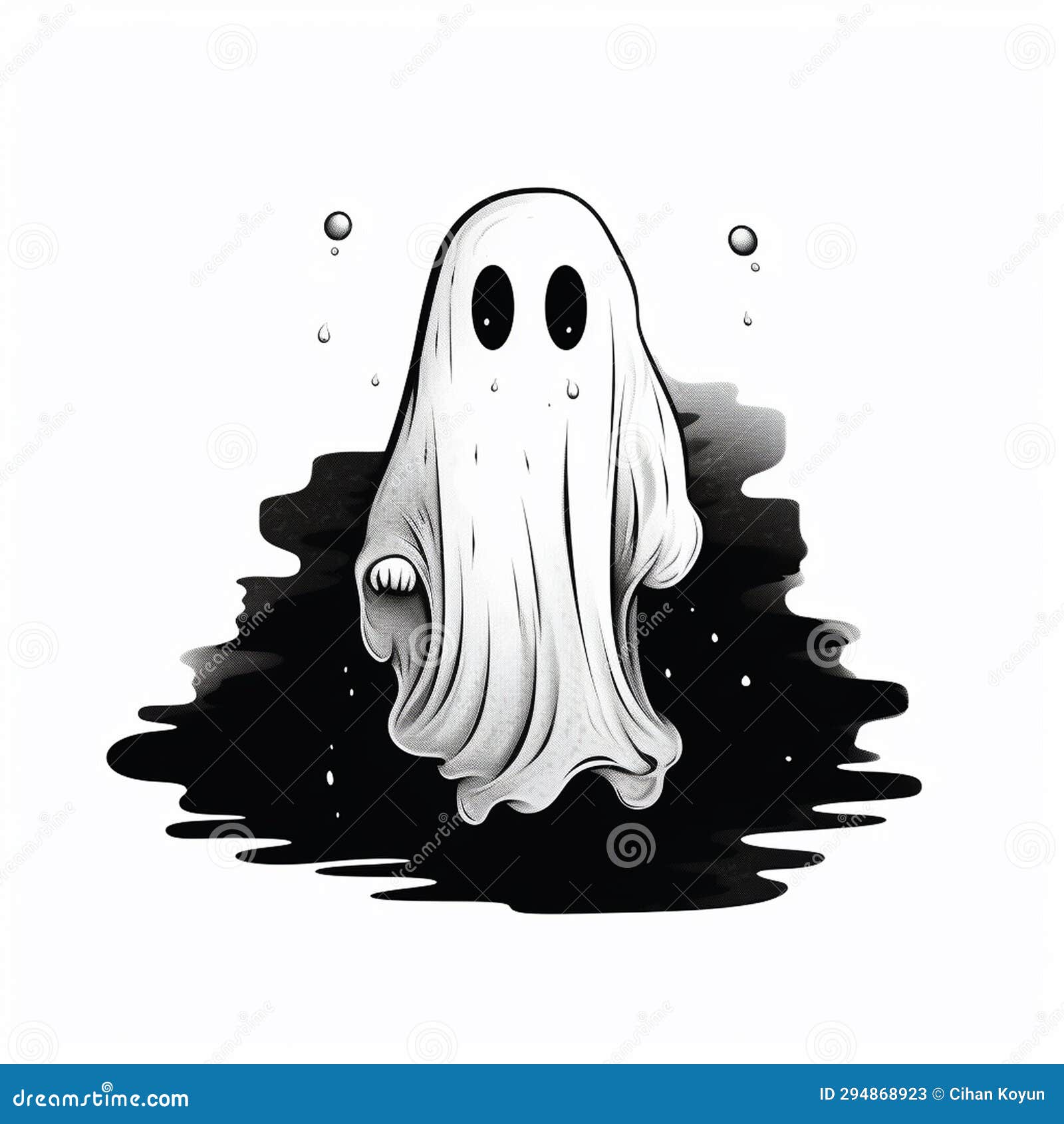 Horror Ghosts Eerie Ethereal Beings Stock Illustration - Illustration ...