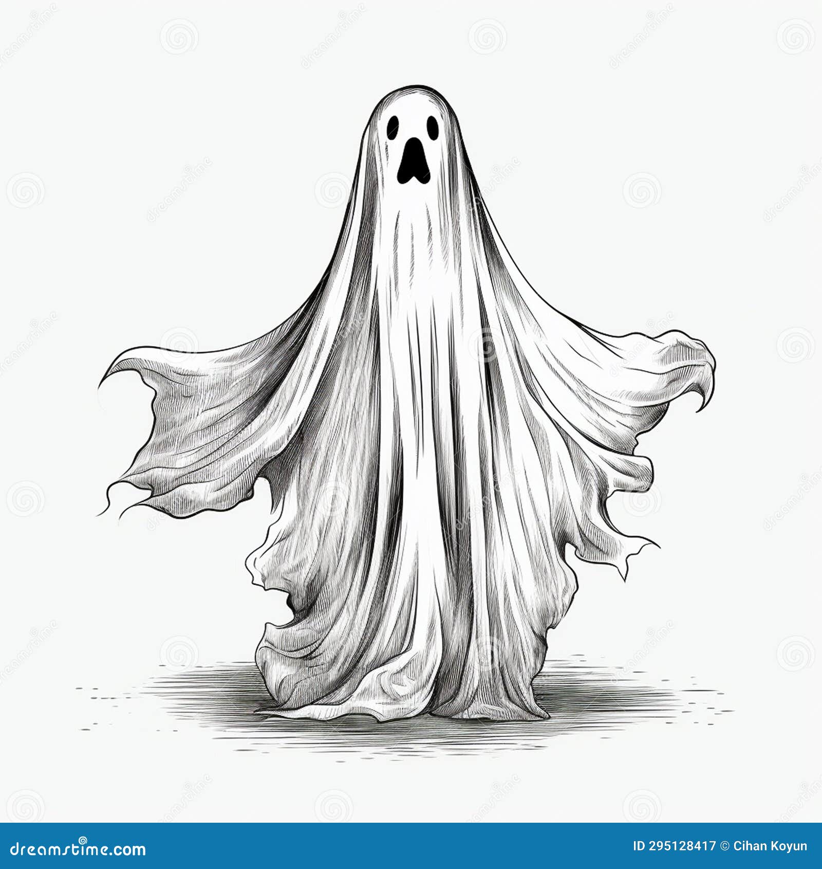 Horror Ghosts Eerie Ethereal Beings Stock Illustration - Illustration ...
