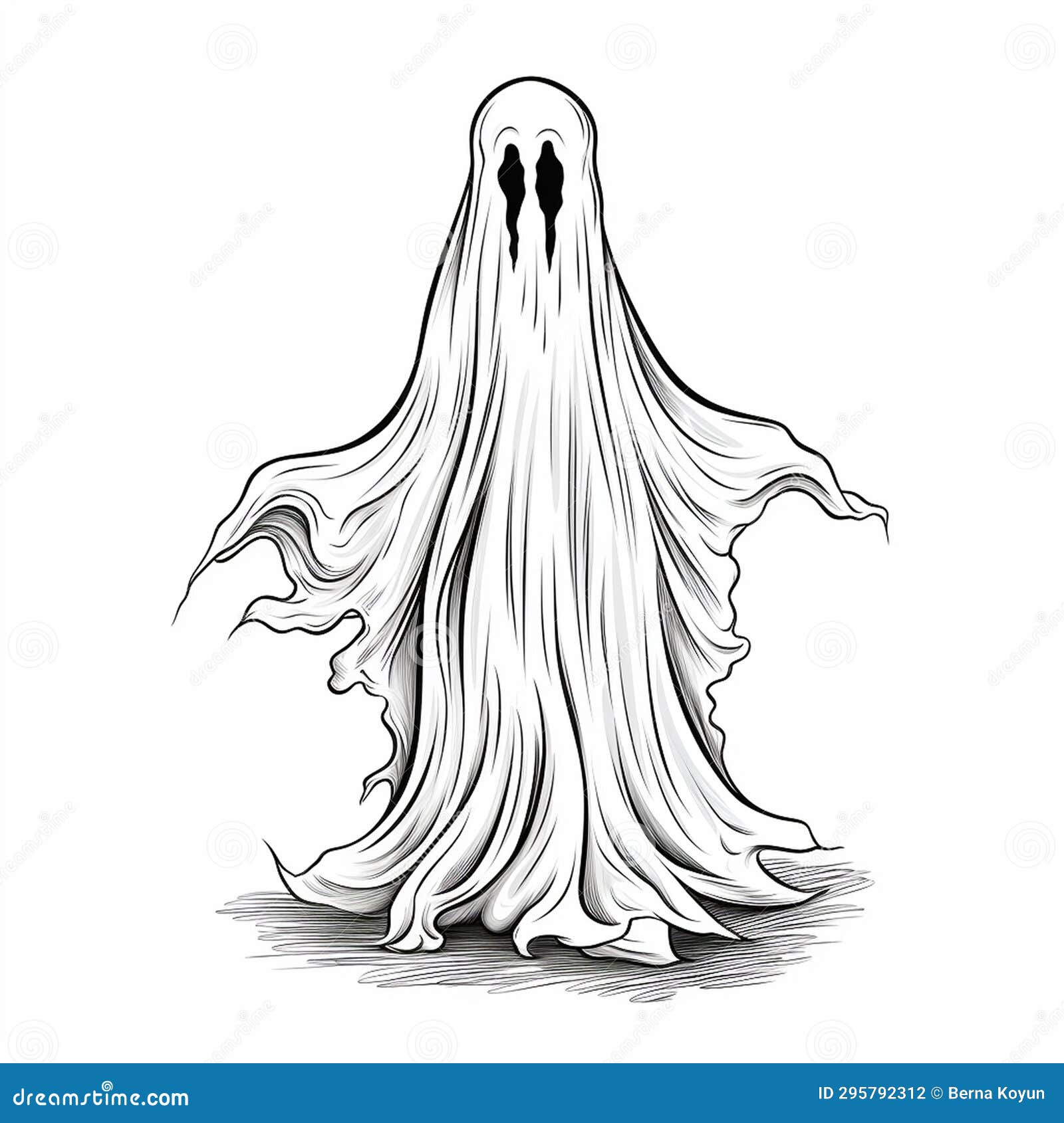 Horror Ghosts Eerie Ethereal Beings Stock Illustration - Illustration ...