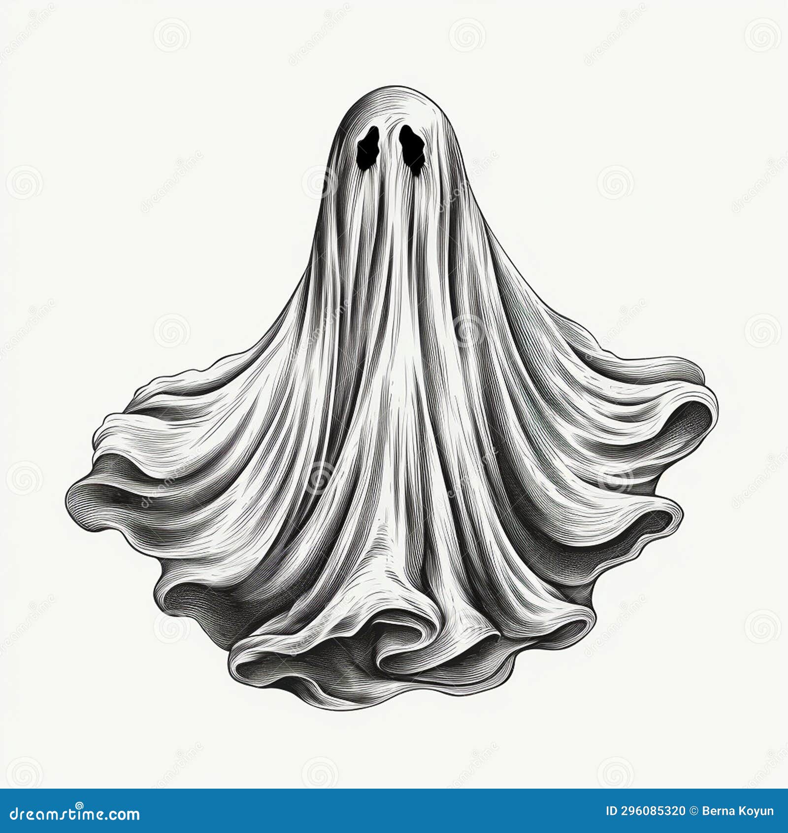 Horror Ghosts in Flat Style Creepy Minimalism Stock Illustration ...
