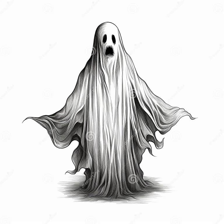 Horror Ghosts Terrifying Spectral Forms Stock Illustration ...