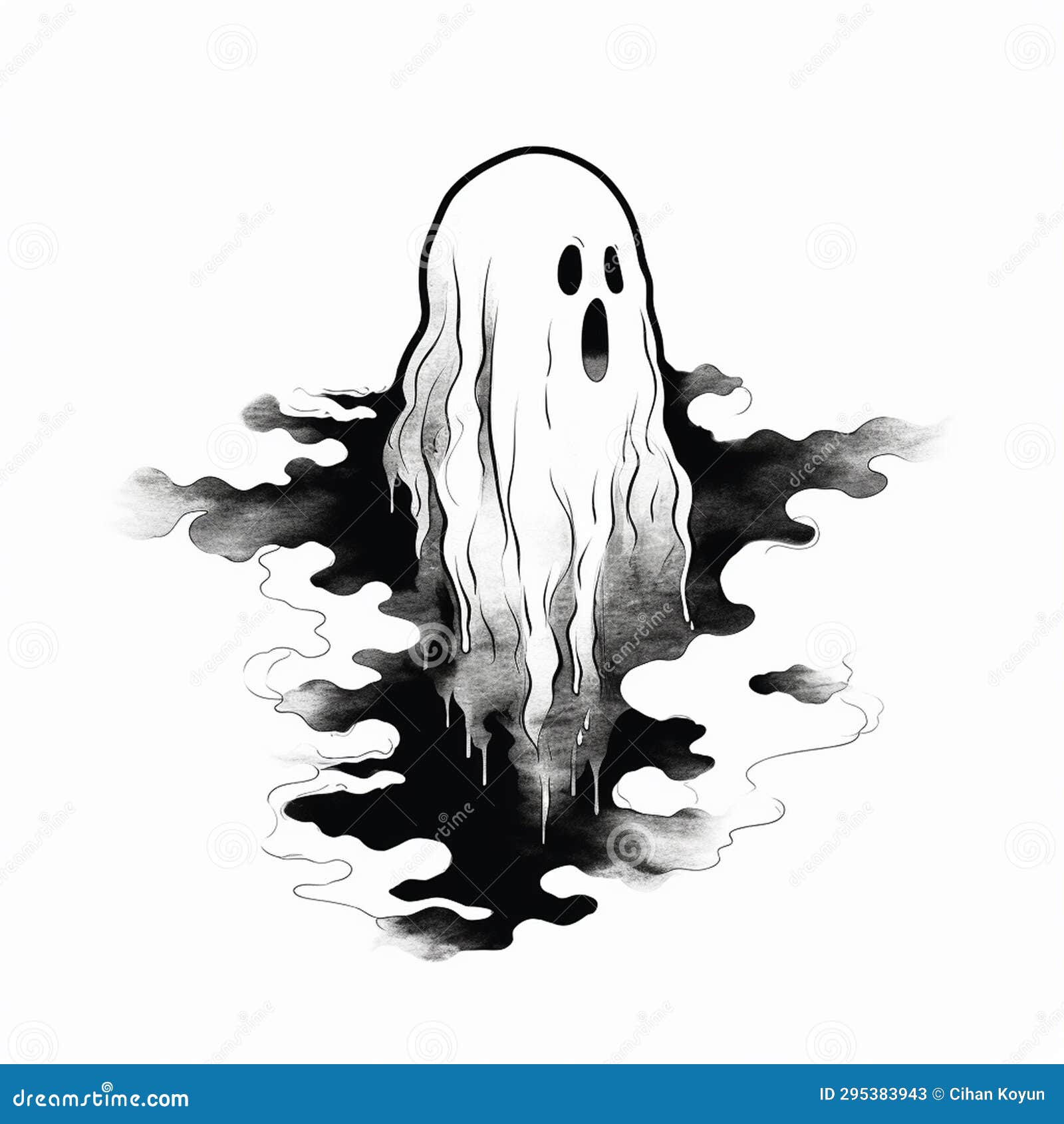 Horror Ghosts Terrifying Spectral Forms Stock Illustration ...