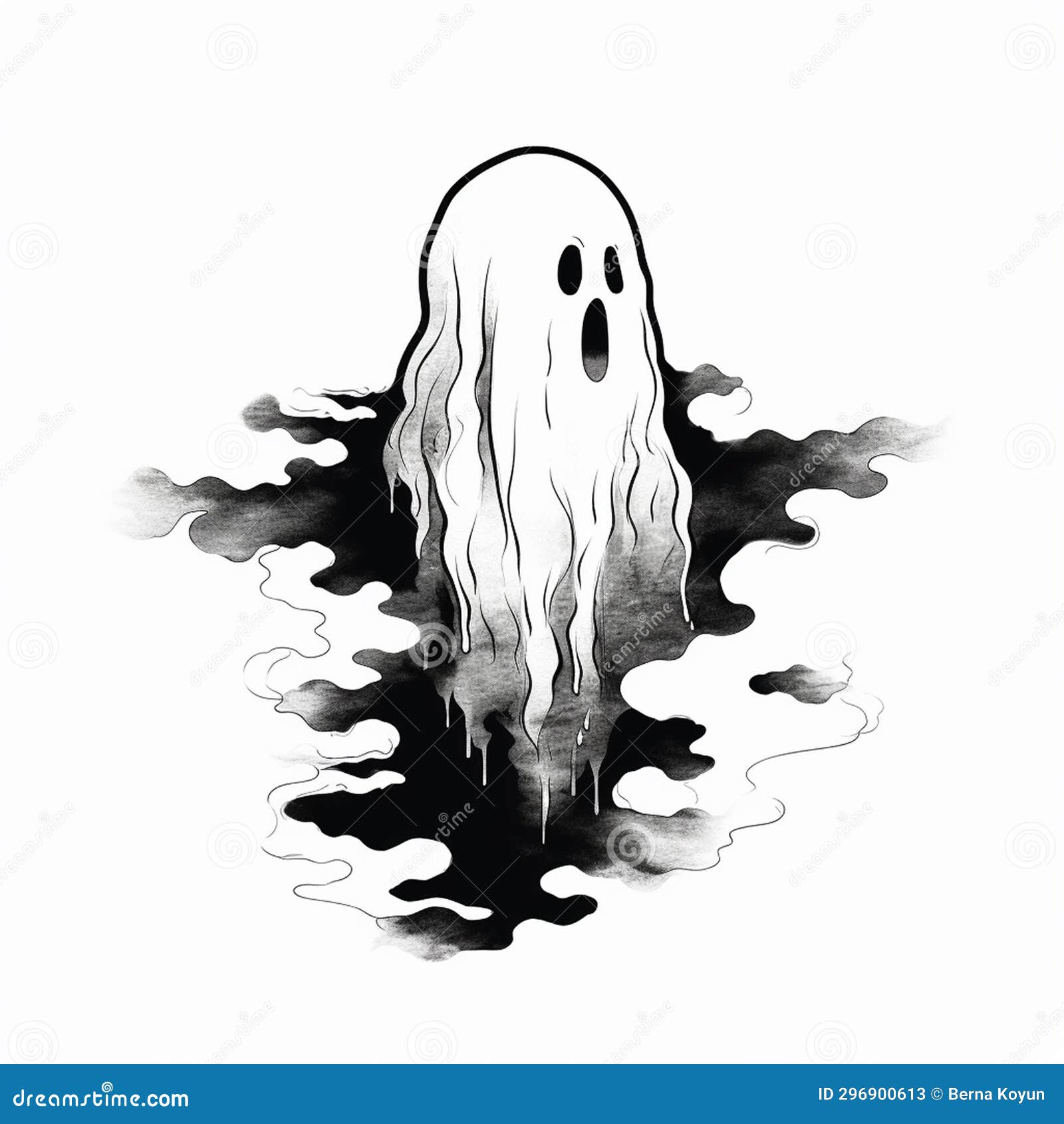 Horror Ghosts Terrifying Spectral Forms Stock Illustration ...