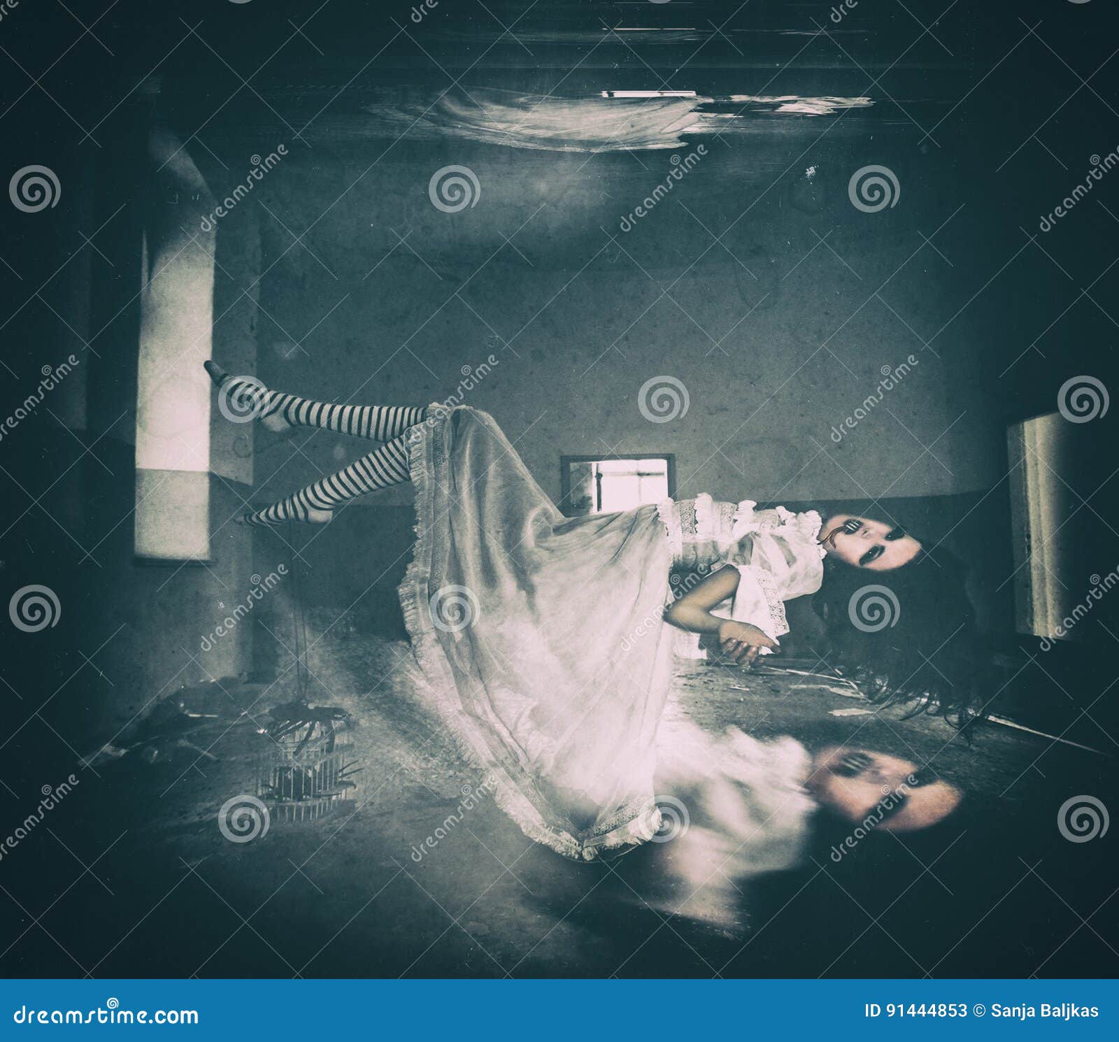 Possessed girl stock image. Image of demon, hair, desaturated - 91444853