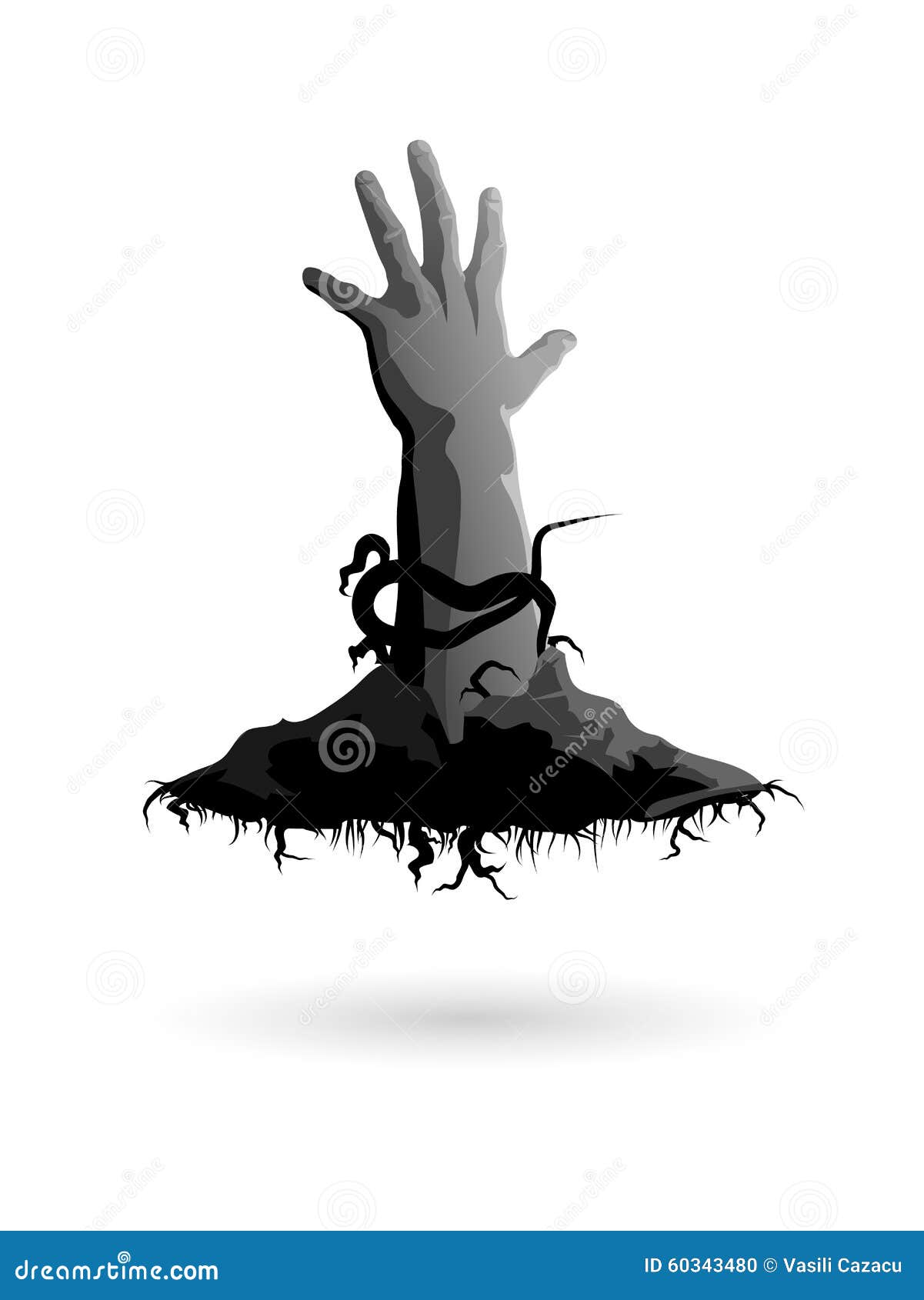 Horror hand stock vector. Illustration of grave, board - 60343480