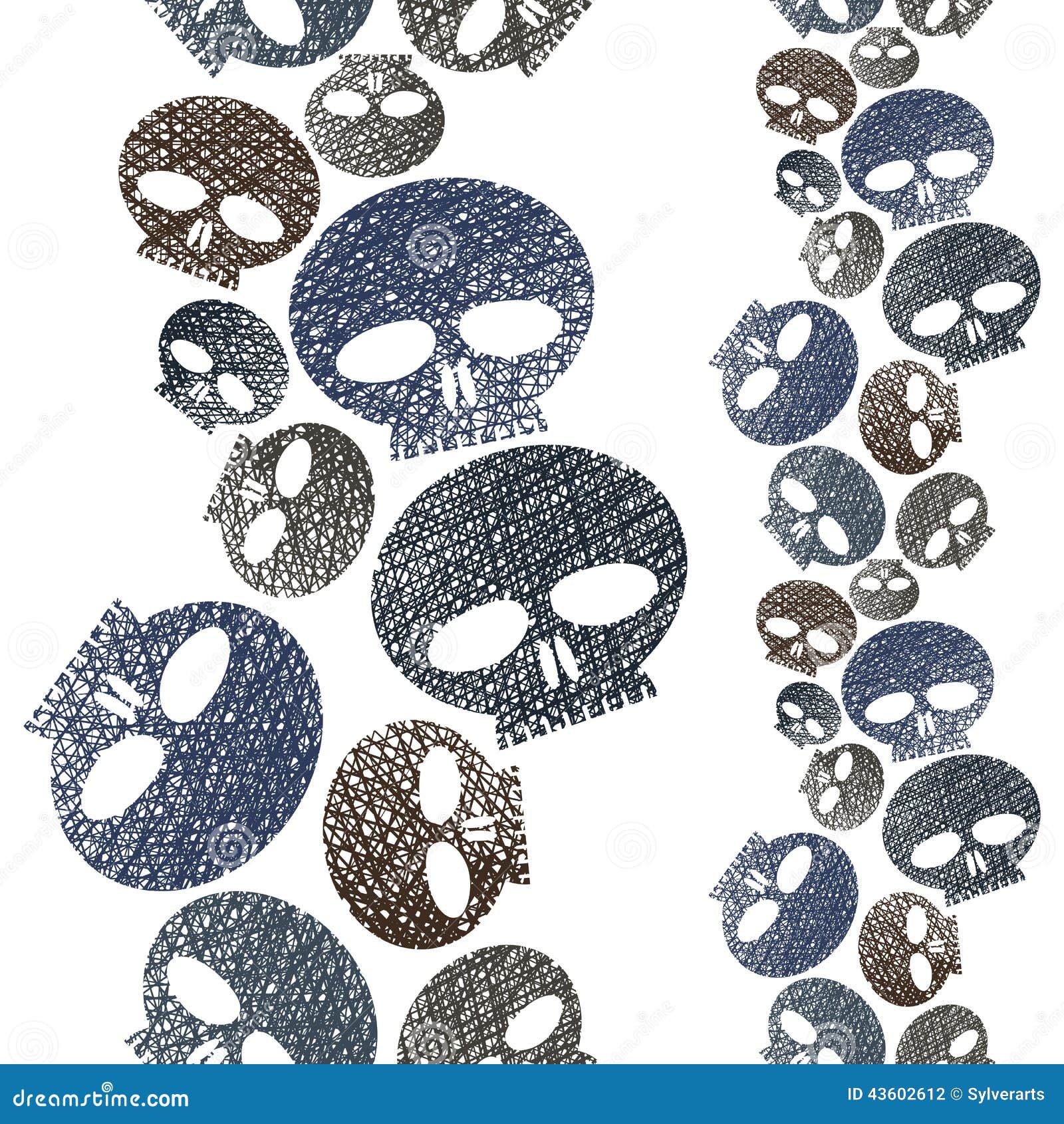 Horror and Hard Rock Theme Repeating Background, Skulls Seamless Stock ...