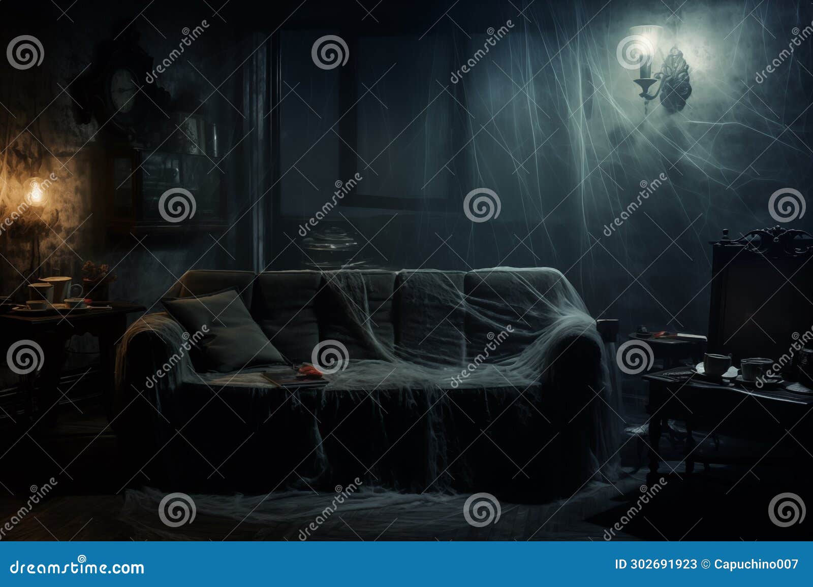 Horror Interior Design Living Room by Generative AI Stock Illustration ...