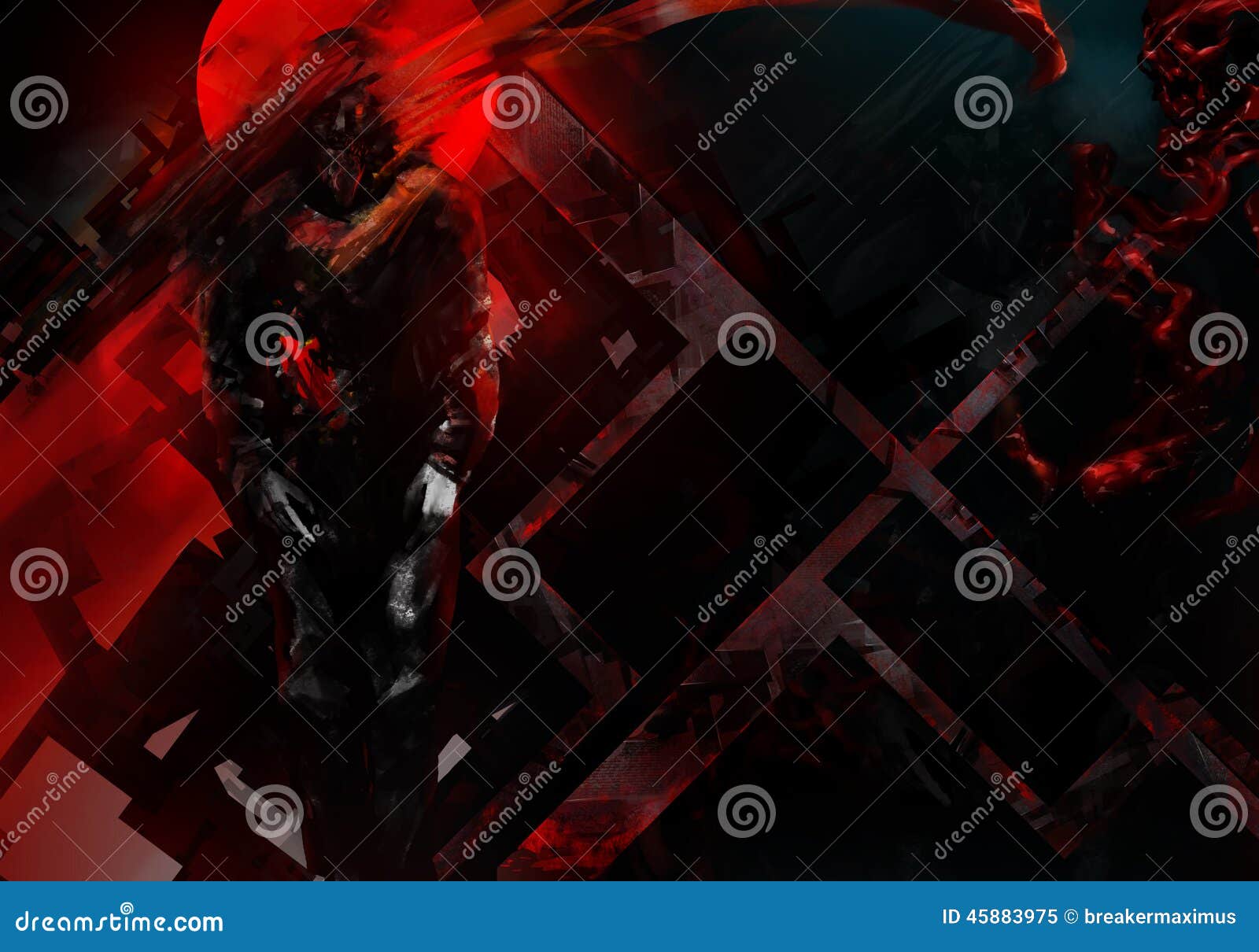 Gruesome Evil Monster, Concept Art For Horror Movie, Video Game Digital ...