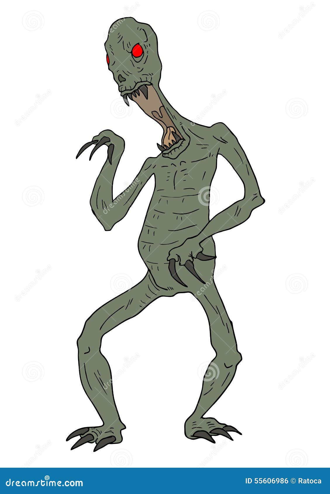 Horror monster draw stock vector. Illustration of splat - 55606986