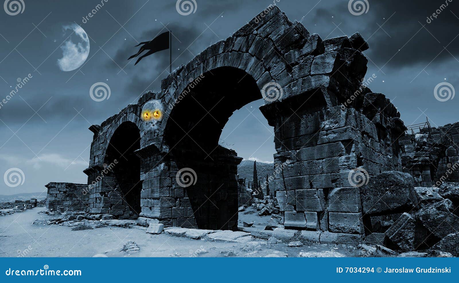Horror moonlight stock photo. Image of forsaken, death - 7034294