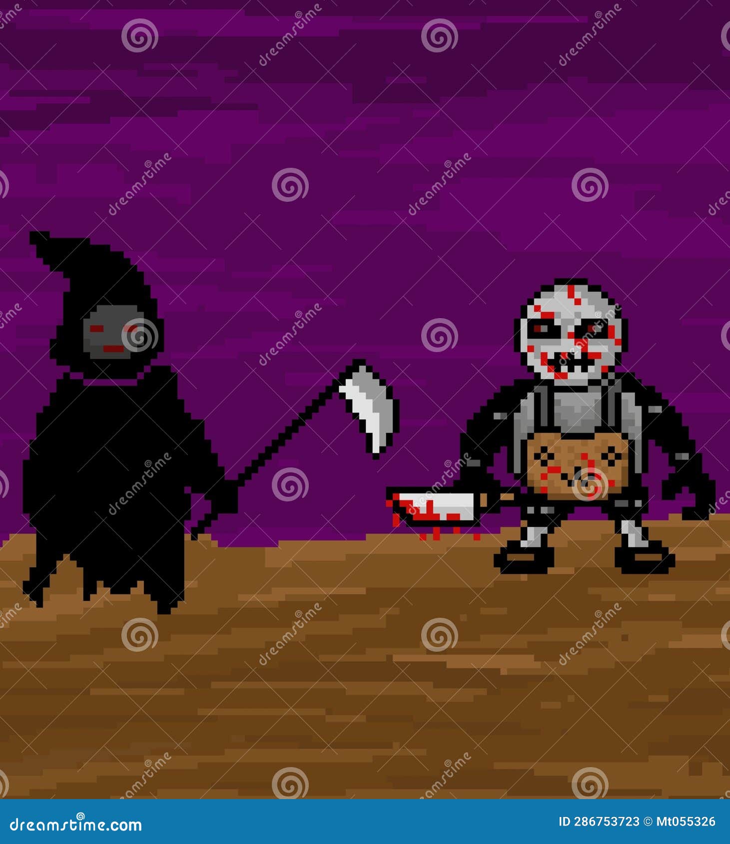 Horror Pixel Game Character ? Stock Illustration - Illustration of face ...