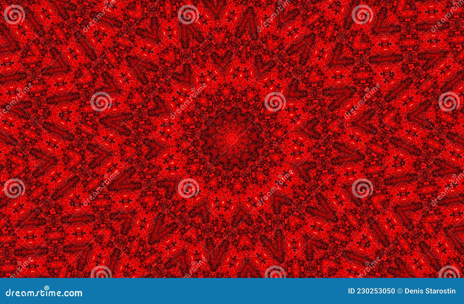 Horror Red Star Kaleidoscope Pattern Wallpaper Design Stock ...
