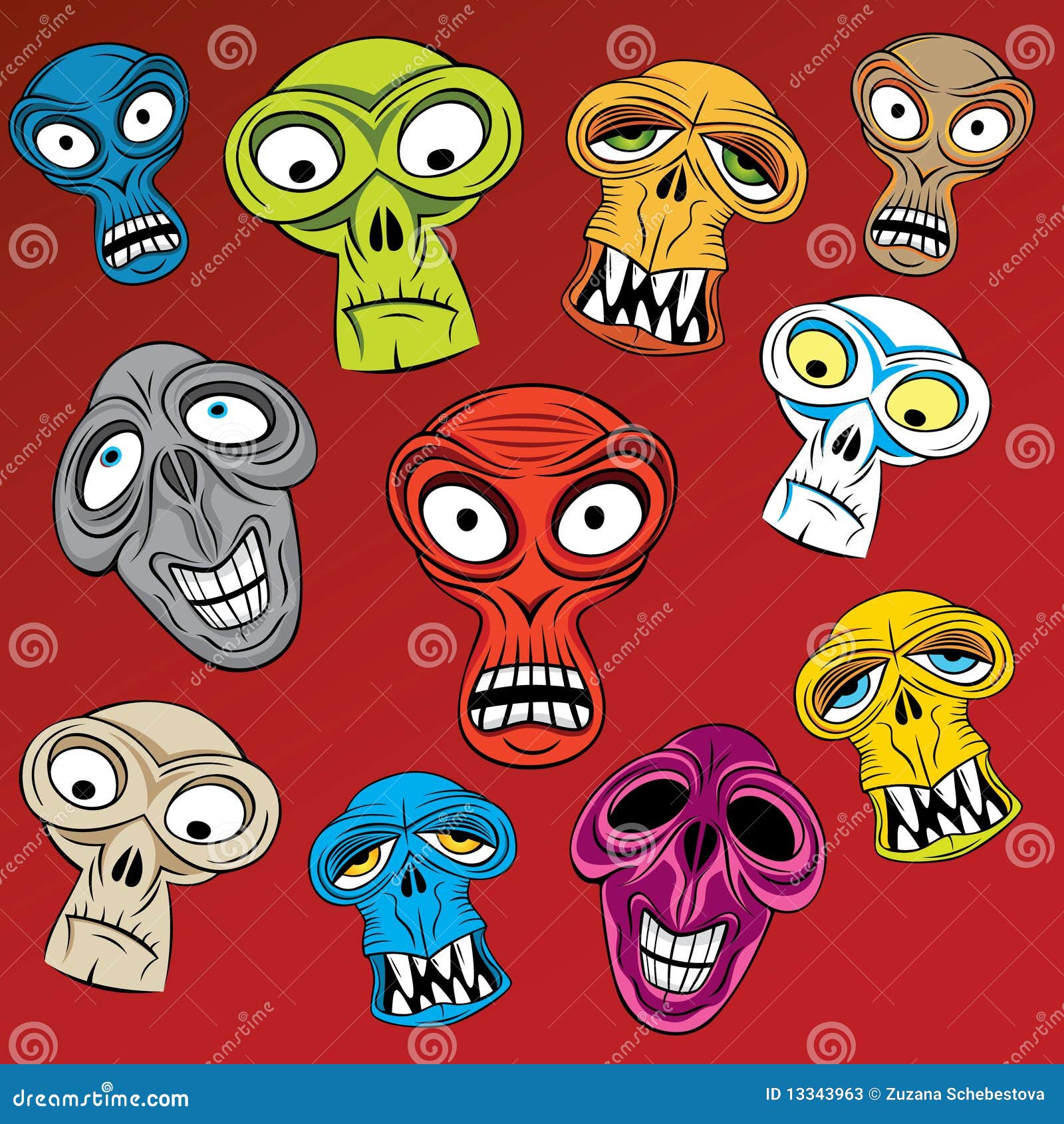 Horror scary zombie face stock illustration. Illustration of mysterious ...