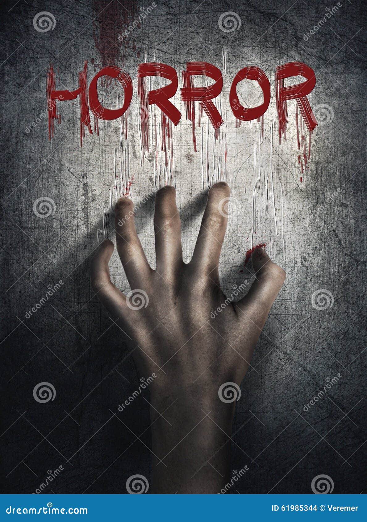 Horror Scene. Hand on Wall Backround. Poster, Cover Concept. Stock ...