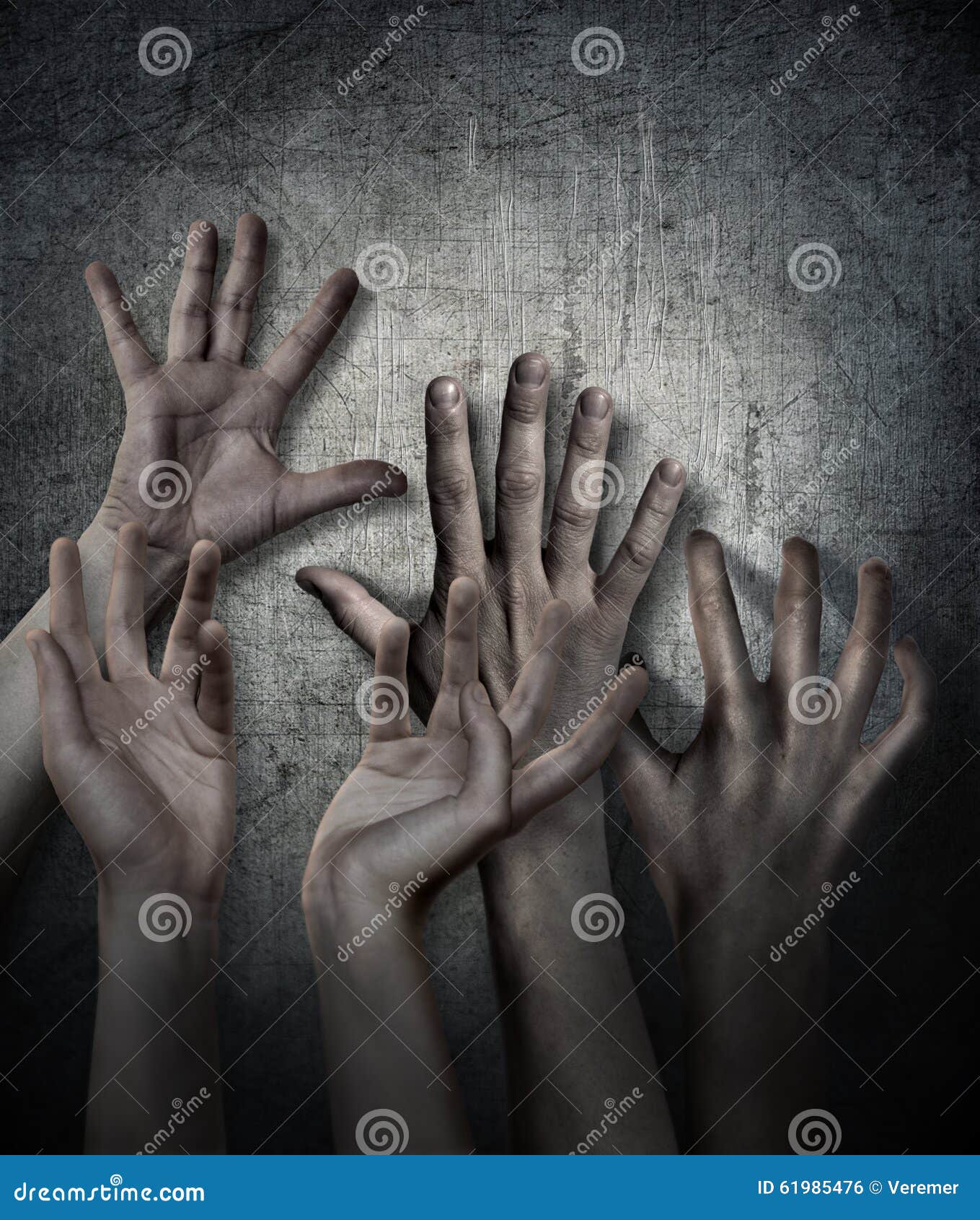 Horror Scene. Hand on Wall Backround. Poster, Cover Concept. Stock ...