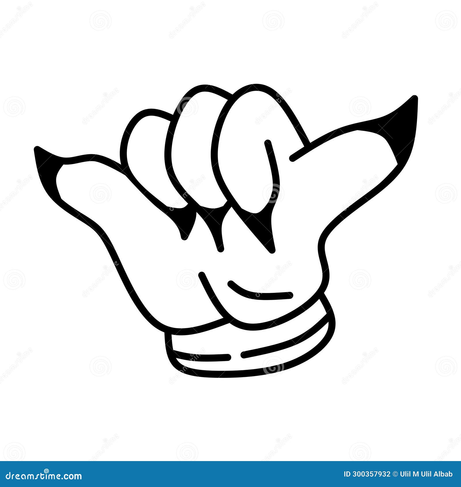 Horror Shaka Hand Vector Icon, on White Background Stock Illustration ...