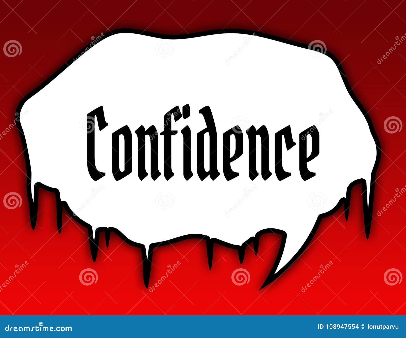 Horror Speech Bubble with CONFIDENCE Text Message. Red Background Stock ...