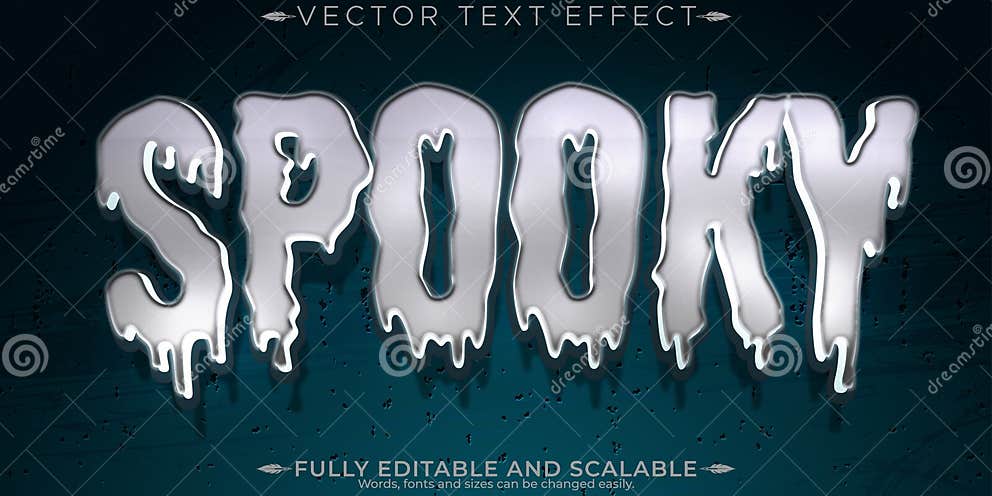 Horror Spooky Text Effect, Editable Vintage and Scary Text Style Stock ...