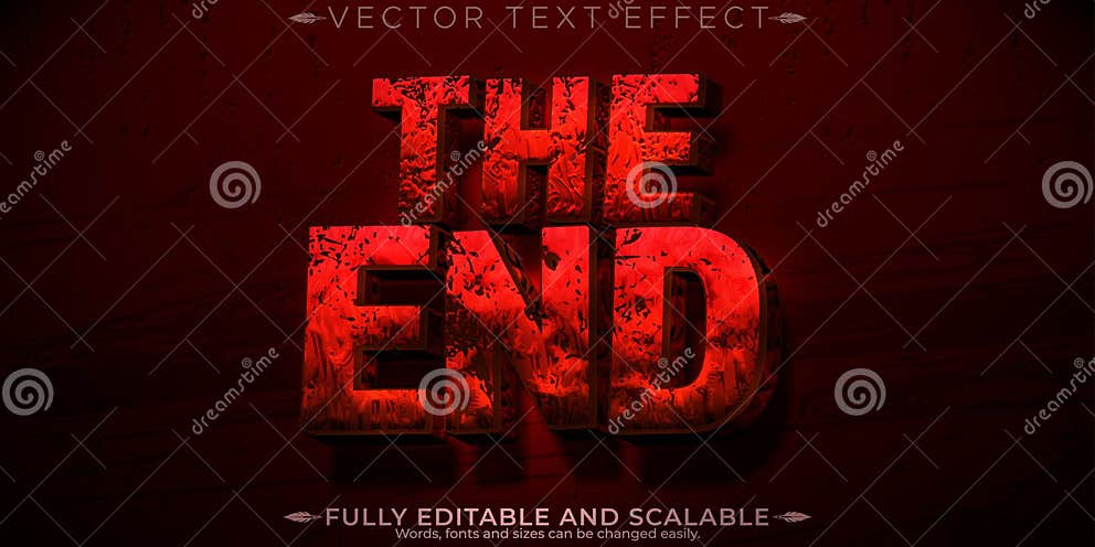 Horror Text Effect, Editable Night and Scary Text Style Stock Vector ...