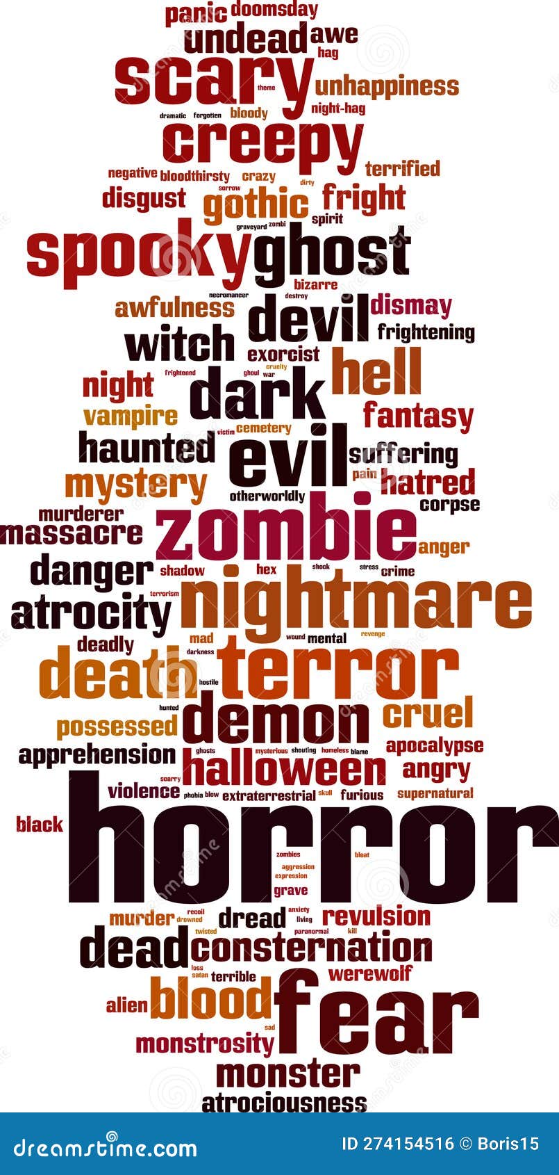 Horror word cloud stock vector. Illustration of horror - 274154516