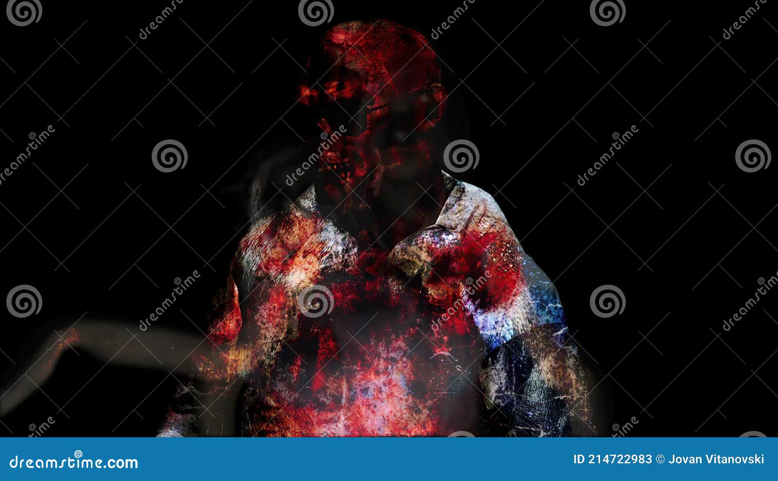 Horror Zombie with Effects stock image. Image of effects - 214722983