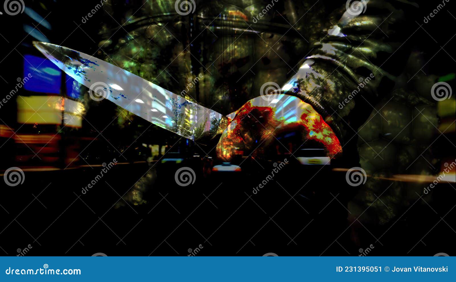 Horror Zombie with Effects stock illustration. Illustration of horror ...