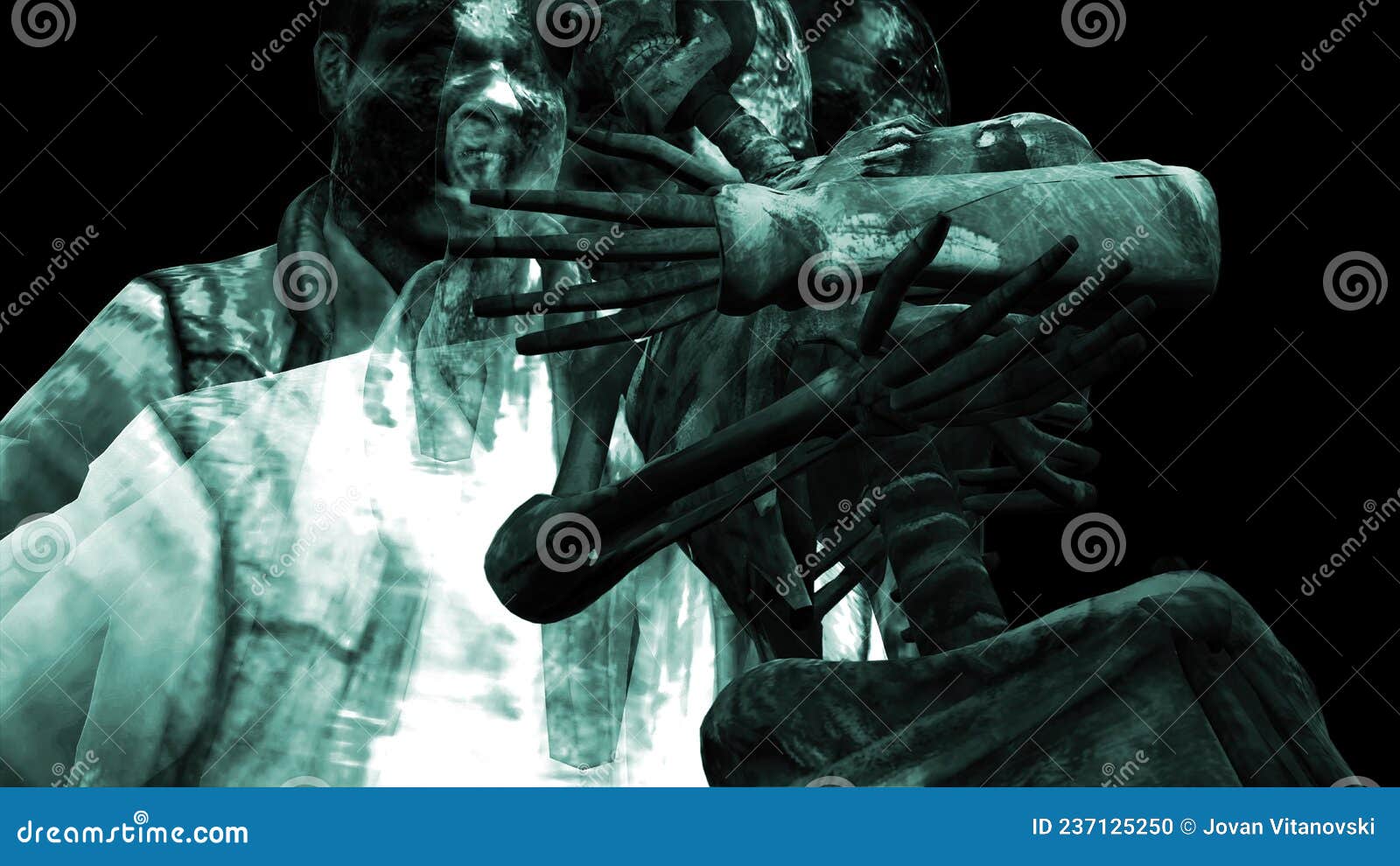 Horror Zombie with Effects stock illustration. Illustration of dark ...