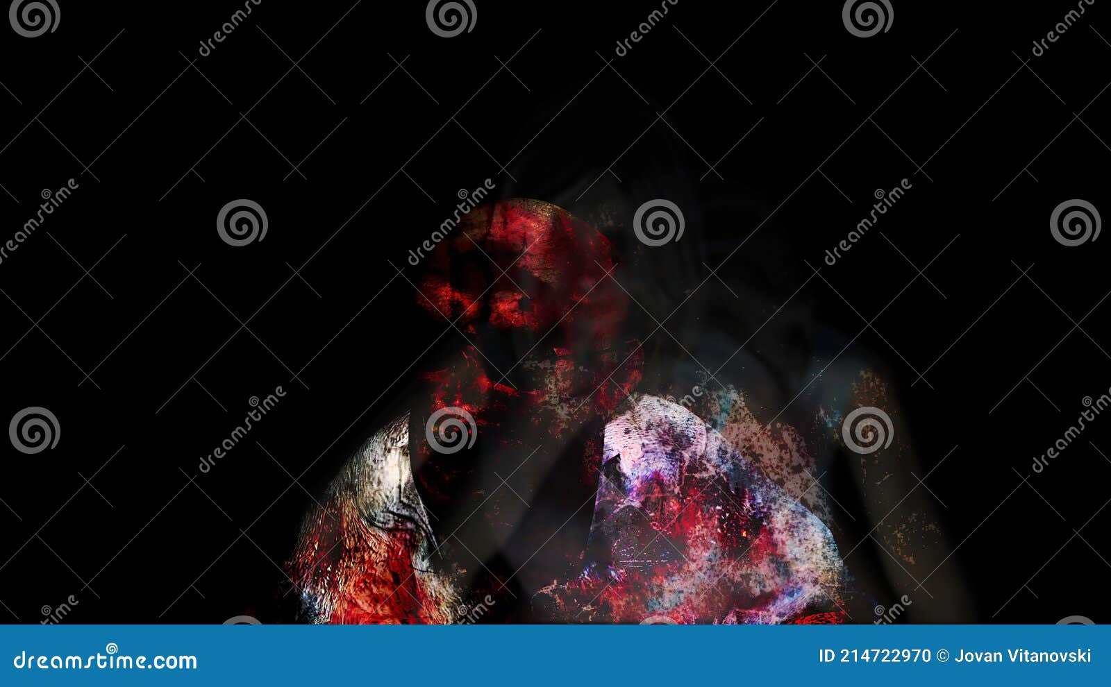 Horror Zombie with Effects stock photo. Image of bizarre - 214722970