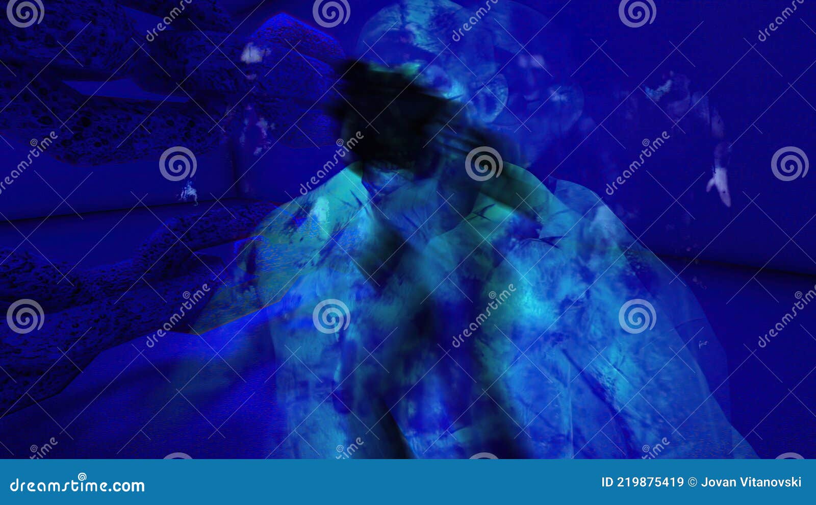 Horror Zombie with Effects, Mixed Media of Two CG Stock Illustration ...