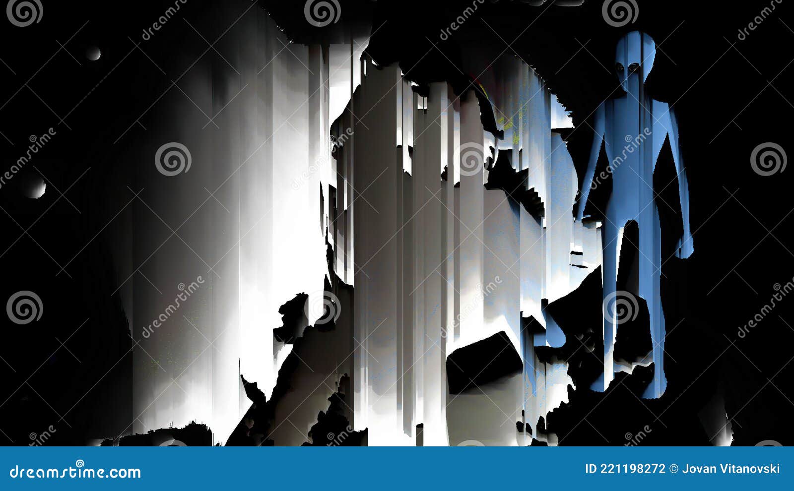 Horror Zombie with Effects, Mixed Media of Two CG Stock Illustration ...