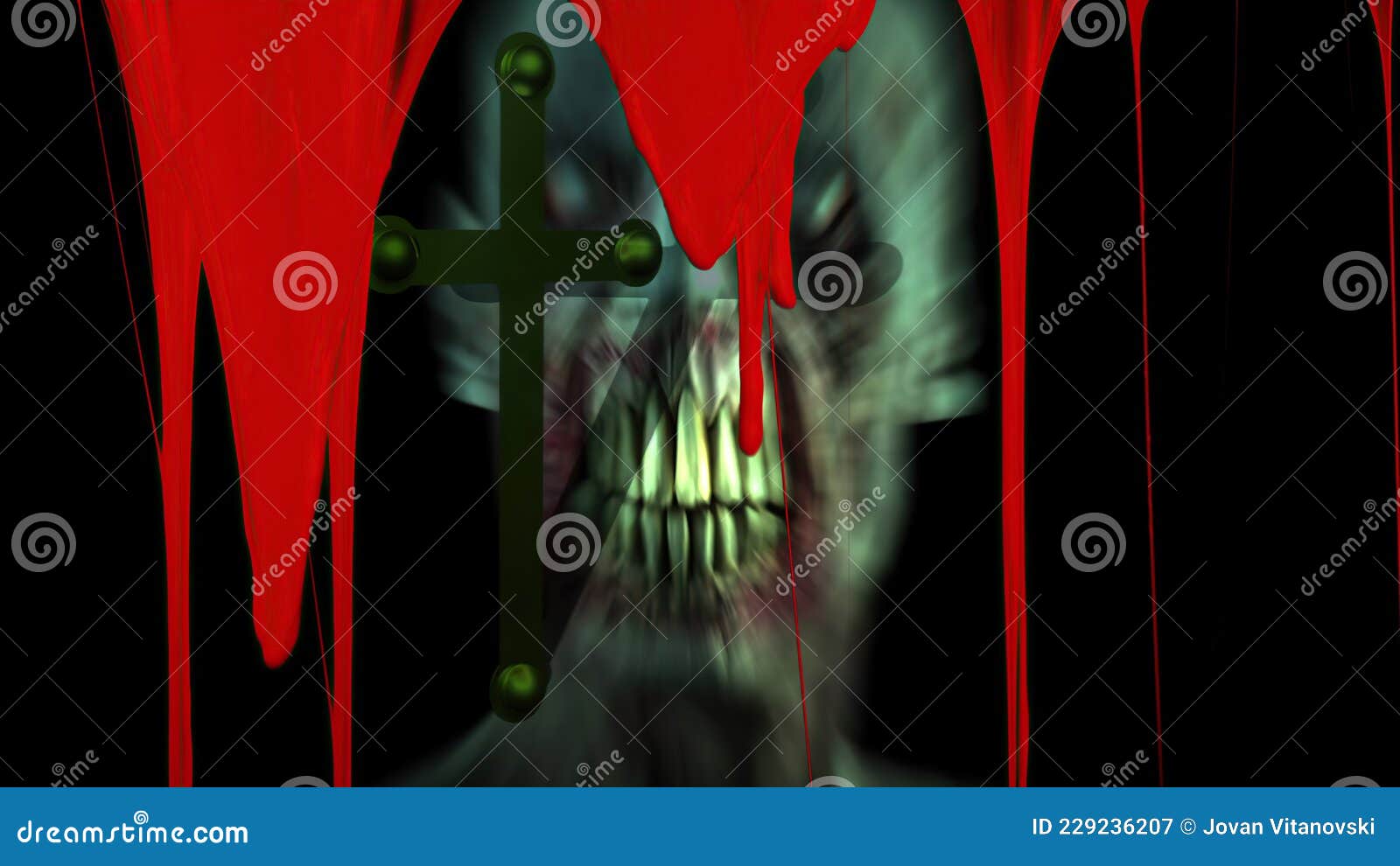 Horror Zombie with Scary Effects Stock Illustration - Illustration of ...