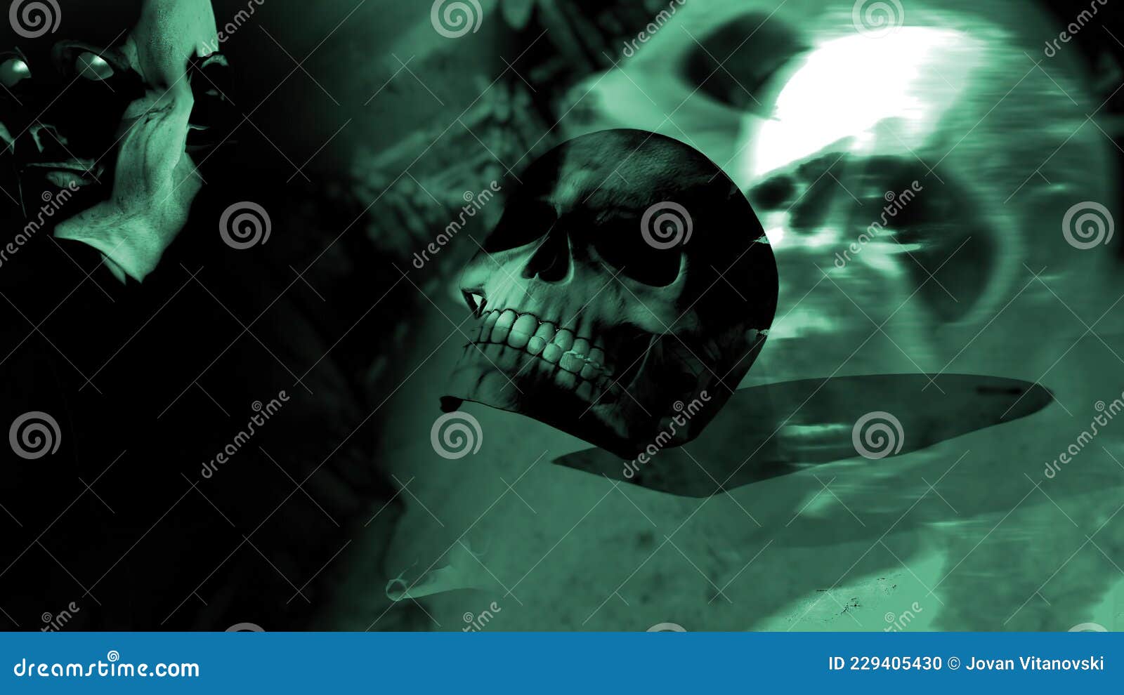 Horror Zombie with Scary Effects Stock Illustration - Illustration of ...