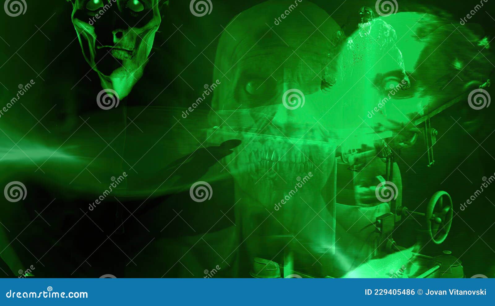 Horror Zombie with Scary Effects Stock Illustration - Illustration of ...