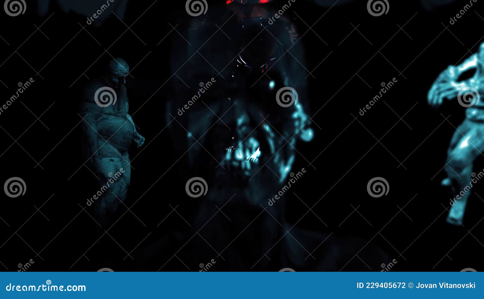 Horror Zombie with Scary Effects Stock Illustration - Illustration of ...