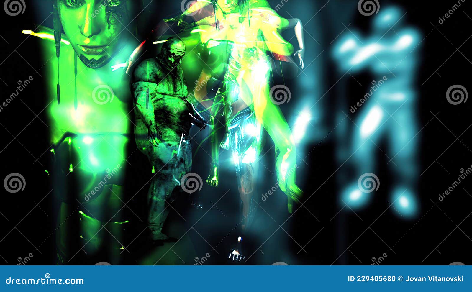 Horror Zombie with Scary Effects Stock Illustration - Illustration of ...