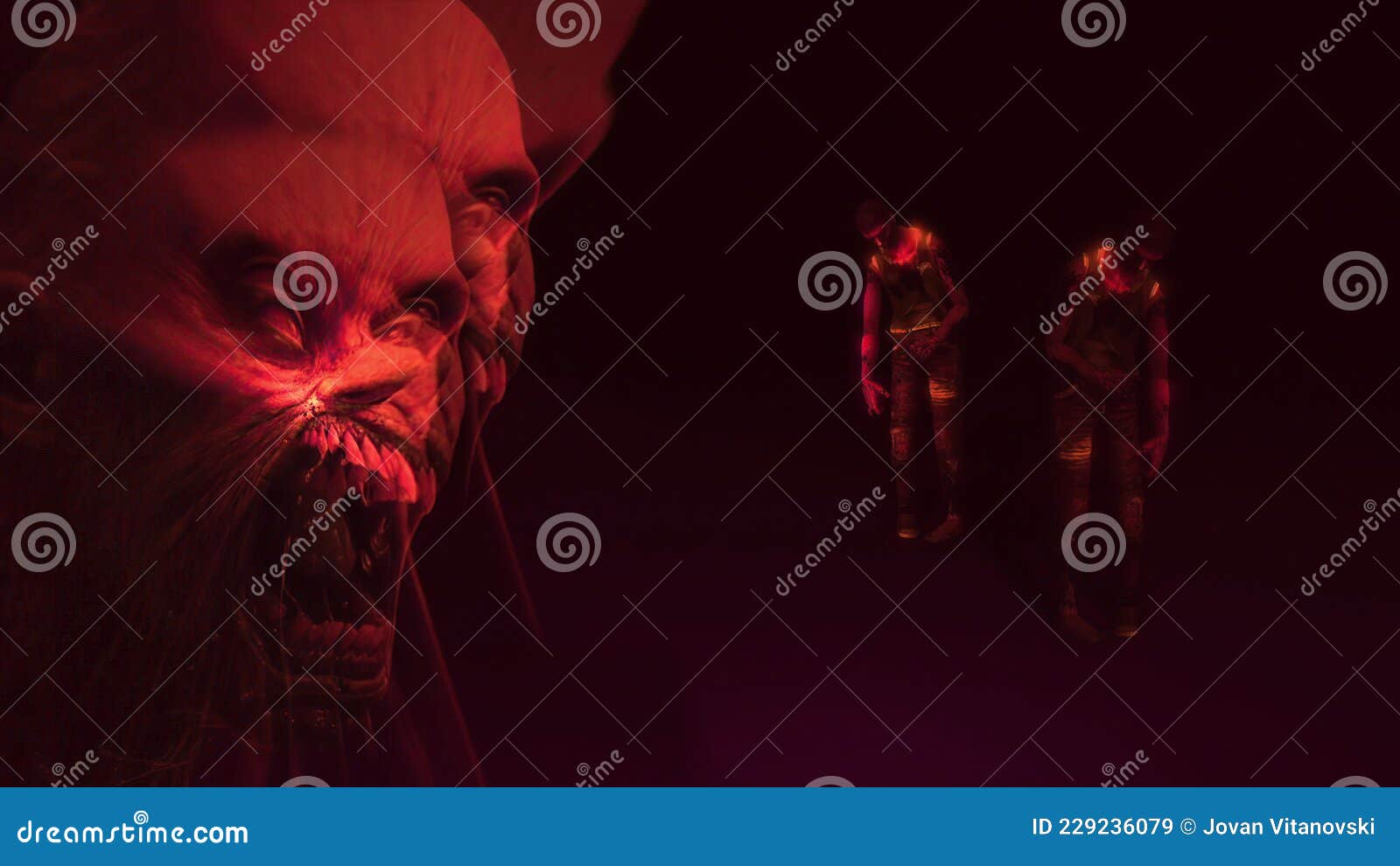 Horror Zombie with Scary Effects Stock Illustration - Illustration of ...