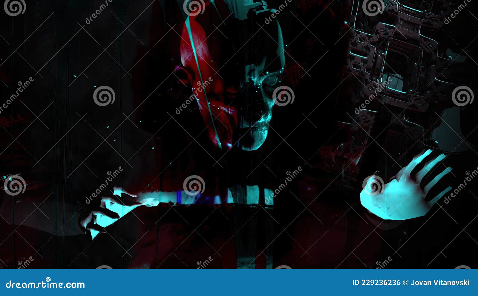 Horror Zombie with Scary Effects Stock Illustration - Illustration of ...