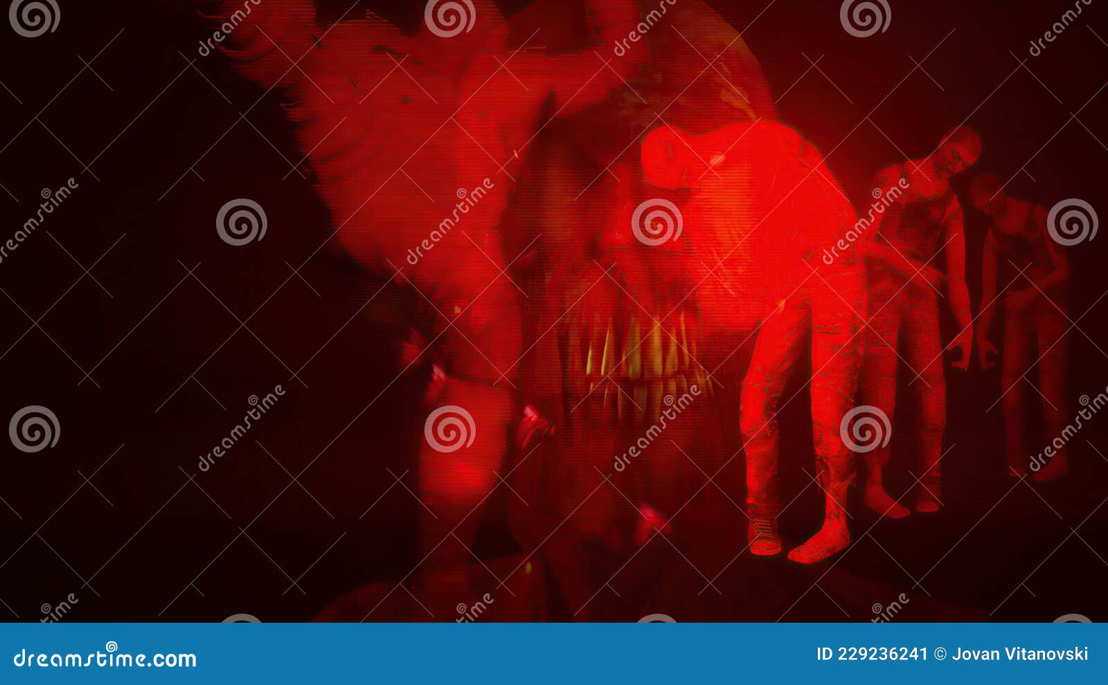 Horror Zombie with Scary Effects Stock Illustration - Illustration of ...