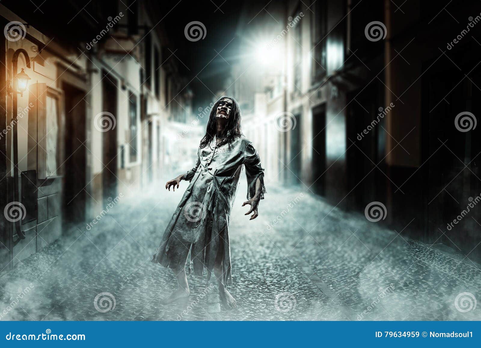 Horror Zombie on the Street. Halloween. Stock Image - Image of dead ...