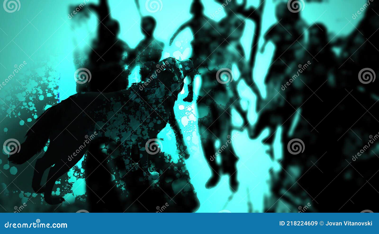 Horror Zombie with wolf stock illustration. Illustration of concept ...