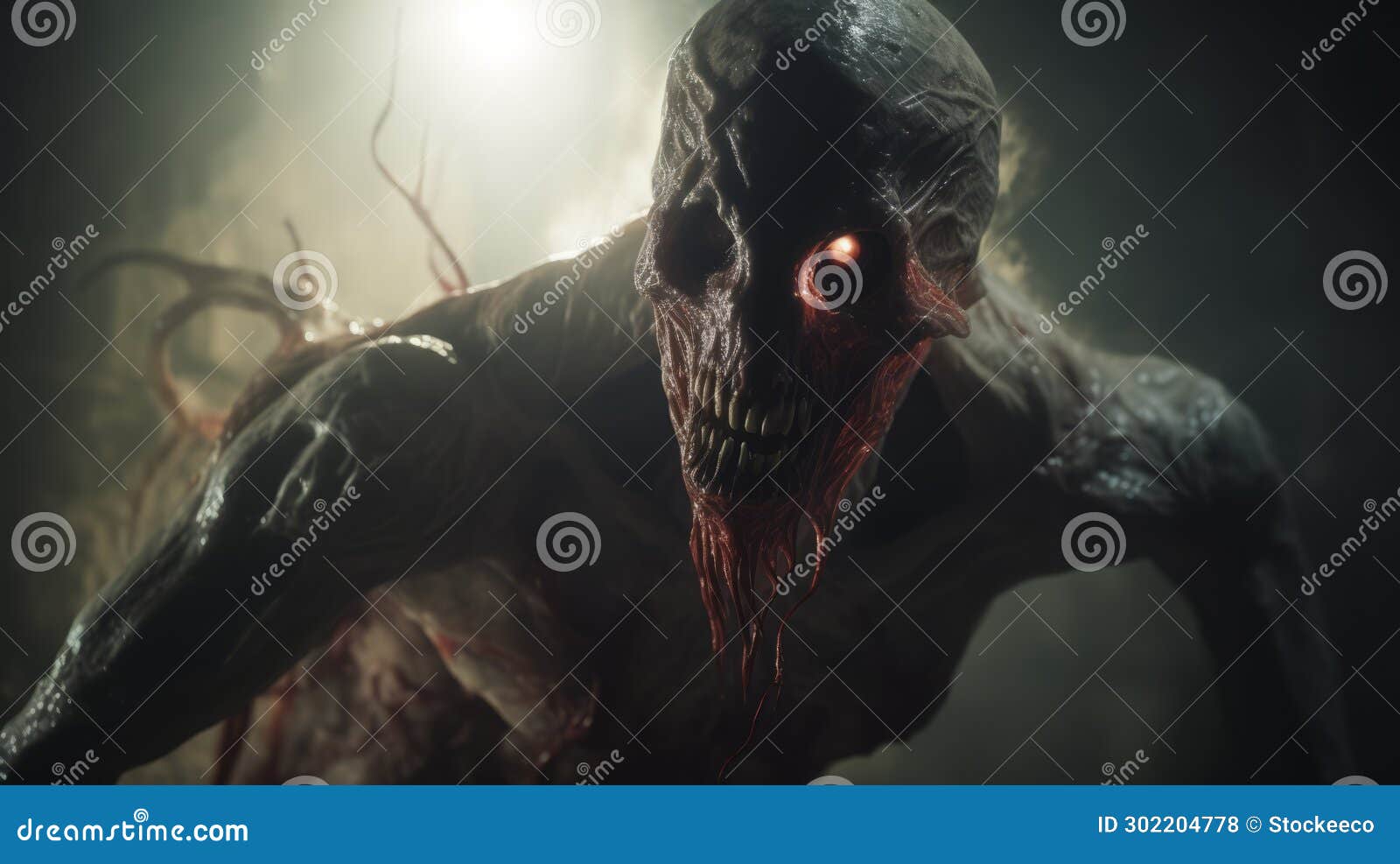 Horrorcore Demon with Glowing Eyes and Teeth in Unreal Engine Style ...