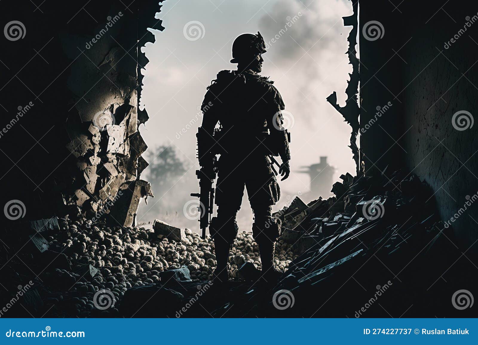 Horrors And Death Of World War, Generative AI Illustration Royalty-Free ...